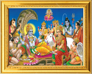 NDFRAME vishnu laxmi garuda Devi Devta photo frame with Laminated((6 ...