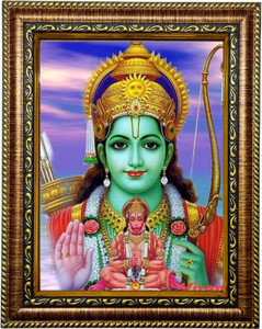 Hitech Hitech Shri Ram Bhagwan with Hanuman ji Painting with Frame ...