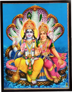 pooja hub Lord Vishnu and Devi Laxmi Religious Frame Price in India ...