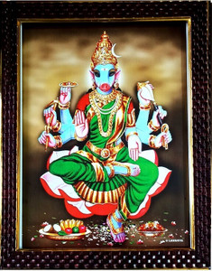 VJ ENTERPRISES VARAHI AMMA GREEN SAREE Religious Frame Price in India ...