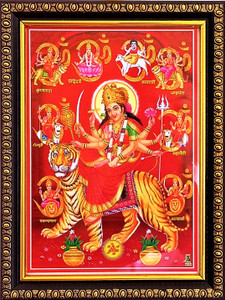shreya arts frame wth glass Navadurga/Durga Devi/ Navdurga / Durga ...