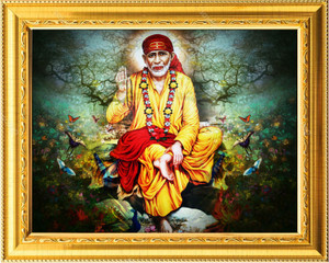 NDFRAME Sai baba photo Gold frame Religious Frame Price in India - Buy ...