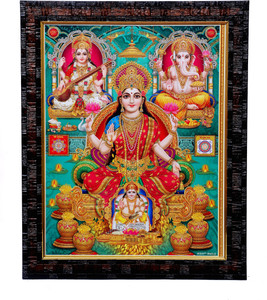 Dharmik Laxmi, Ganesh, Saraswati & Kuber Ji Religious Frame Price in ...