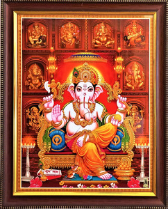 shreya arts frame wth glass Ganpati/Ganesha/Ashtavinayak Ganpati ...