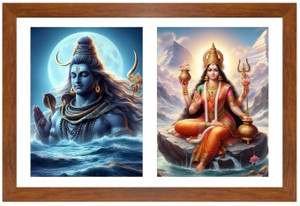 HitechMart Lord shiva and parvathi Photo Frame Religious Frame Price in ...