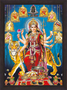 Cherriee Durga maa 9 roop Sparkle Coated photo painting for poojan ...