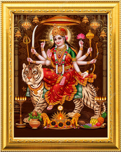 NDFRAME sherawali mata Durga Maa nav Durga photo Frame with Laminated9 ...