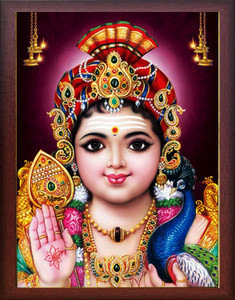 FRAMTASTIC Lord Murugan Swamy Kartikey Photo Frame for Pooja, Prayer ...