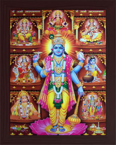 emofly vishnu with 7 another roop Religious Frame Price in India - Buy ...