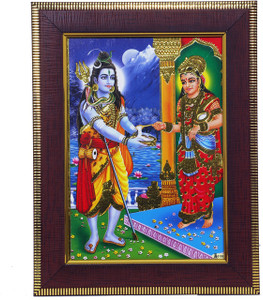 Dharmikk Shiv ji & Annapurna maa Wooden Photo Frame | Hindu Bhagwan ...