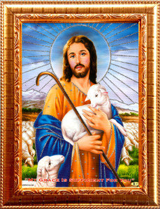 Deshkart JESUS GOLDEN PHOTO FRAME BIG SIZE (10.75 X 12.75) INCH ...