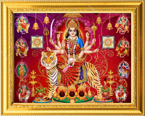 NDFRAME sherawali mata Durga Maa nav Durga photo Frame with Laminated9 ...