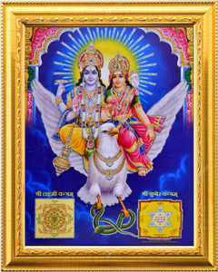 NDFRAME vishnu laxmi garuda Devi Devta photo frame with Laminated((6 ...