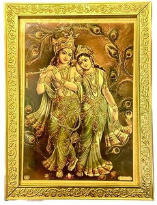 ELKCraft Premium Gold Plated Lord Krishna and Radha Rani Photo Frame ...