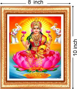 push enterprises LAXMI DEVI 8X10 INCH ACRYLIC GLASS GOLDEN PHOTO FRAME ...