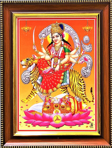 shreya arts frame wth glass Durga/Durgai/Durgai Devi/Durga Devi/Maa ...