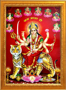 Sunfra Arts Durga maa photo frame with laminated sheet . size [ 5x7 ...