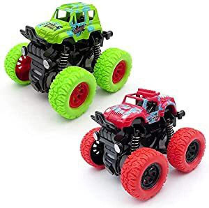 Adhvika Mini Monster Truck Friction Powered Cars Toys, 360 Degree Stunt ...