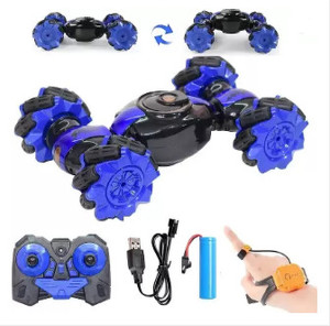 Tenmar Hand Gesture Sensor RC Stunt Car Double Sided Rotating Car blue ...