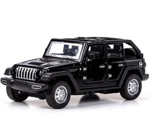 MTOYS Premium Black Diecast Military Jeep Toy - 1:34 Scale with ...