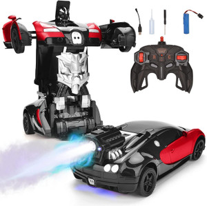 INOS 2in1 Remote Control Transforming Robot Car with Spray, Lights ...