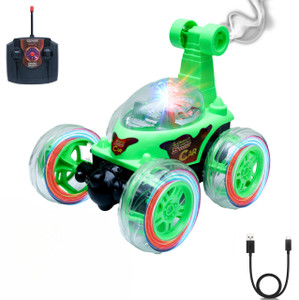Wonder 360° Spin & Stunt Smoke RC Racer–LED Light-Up Remote-Control Car ...