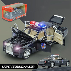 Akvanar police Black 1:32 Rolls Royce Phantom Metal car open Door Light ...