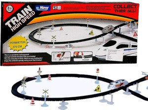 Just Akura Metro Electric Railway Toy Train Set Silver with TrackS 15 ...