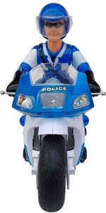 Patly Police Remote Control Motorcycle Rotates 360 Degree for Kids RC ...