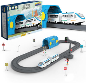 SHOPOGENIX 49 Piece Indian City Vande Bharat Express Train Set-Battery ...