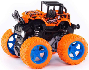 Lilkids Mini Monster Truck Friction Cars Toys, 360 Degree Stunt Push go ...