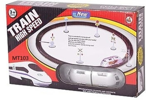 Just Akura High Speed Metro Train Toy with Tracks for Kids (Black ...