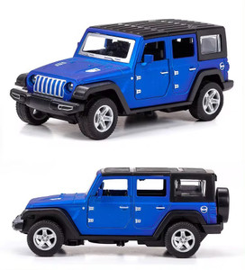 Storex Metal blue Jeep Toy - 1:34 Scale Diecast Model with Pullback ...