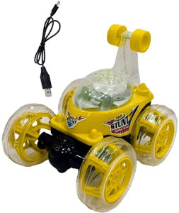 SavanShree Rotating & Rolling Big Stunt Car Toy with USB Cable & Remote ...