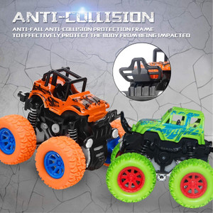 Velocious Mini Monster Trucks Friction Powered Cars for Kids Big Rubber ...