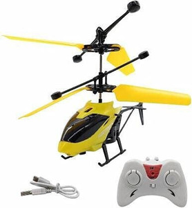 TOYSFIRE Kids Plastic Induction Type 2-in-1 Flying Helicopter with ...