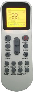 LipiWorld 125 AC Remote Control with Display Light Backlight Compatible ...