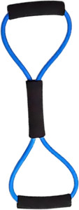 DOERSHAPPY Full Body Fitness Tube – Blue Figure 8 with Soft Foam Grips ...