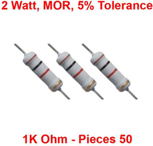 ELPH MOR | Metal Oxide Resistance | 2 Watt | 1K Ohm Pcs 50 Fixed ...
