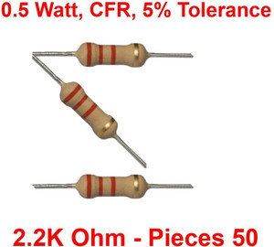 ELPH CFR | Carbon Film Resistance | Half (0.5) Watt | 2.2K Ohm Pcs 50 ...