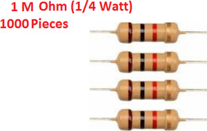 Technical hut 1000 Pieces 1 Mega ohm Resistor - 1/4 Watt Fixed Resistor ...