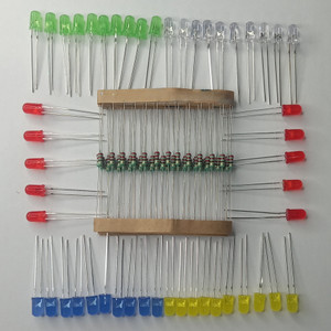 Charohm 50 Pcs 5mm LED (White, Red, Blue, Yellow, Green 10 Each) 50 Pcs ...