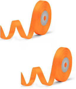 BIGWHEEL Set of 2 (1.2cm X 18 Mtr) Satin Ribbon for Party Decorations ...