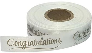 MUDRAK PRINTS Congratulations Printed Satin Ribbon Roll, 30 Metres ...