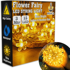 PESCA 15 LEDs 3 m Yellow Steady Flower Rice Lights Price in India - Buy ...