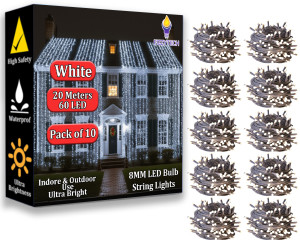 FIZZYTECH 60 LEDs 20 m White Steady String Rice Lights Price in India ...