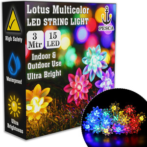 PESCA 15 LEDs 3 m Multicolor Flickering, Color Changing Flower Rice ...