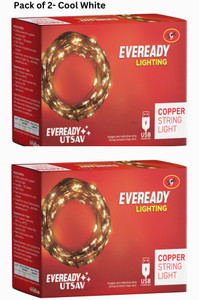 EVEREADY 100 LEDs 10 m White Steady String Rice Lights Price in India ...