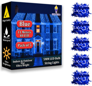 FIZZYTECH 40 LEDs 11 m Blue Steady String Rice Lights Price in India ...