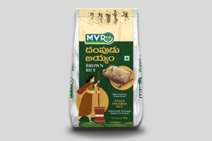 MVR Semi-Brown Rice | Single | Healthier Brown HMT Rice (Medium Grain ...